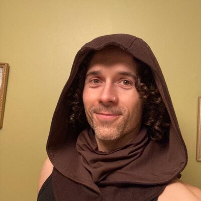 Elven Hooded Costume Cape Wool Elf Cosplay Ears Capelet Medieval Hood ...