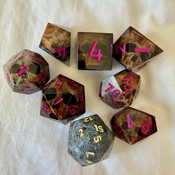 Dnd Dice Set Skull Sharp Edge, D&D Dice for Dungeons and Dragons ...