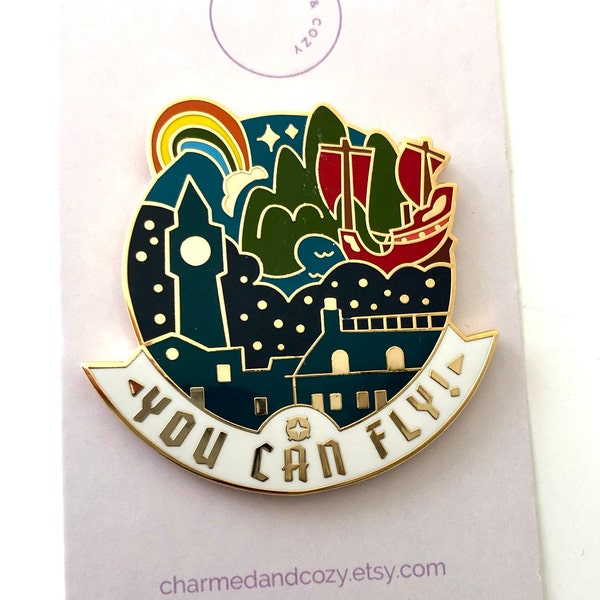 Peter Pan Ride Inspired Enamel Pin Disneyland Disney World Quote Lapel ...