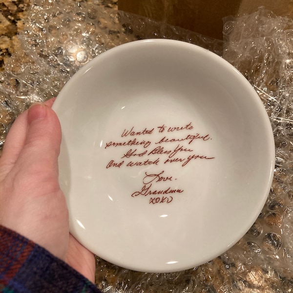 Custom Handwriting Personalized Round Ring Dish Keepsake - Etsy