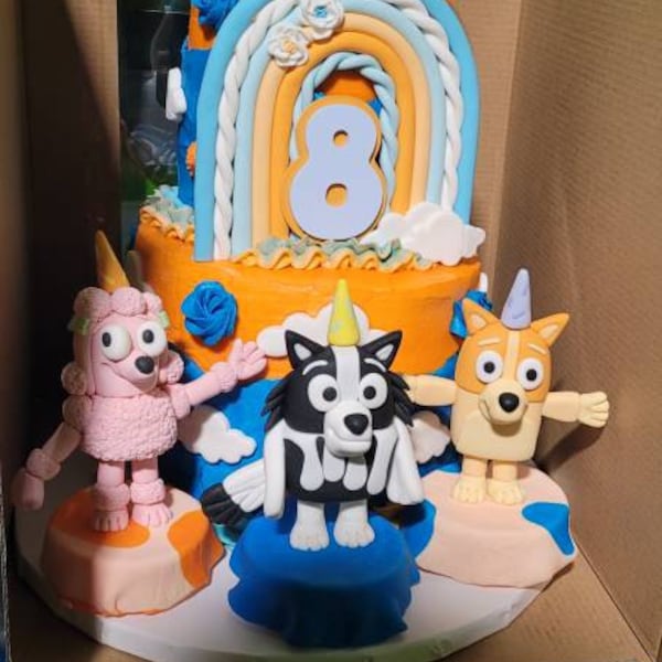 Bluey Fondant Cake Topper | Birthday Cake Toppers - Etsy