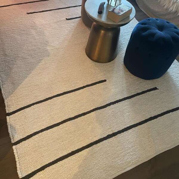 Large White Rug 170x240 Cm, White Area Rug, Abstract Living Room Rug ...