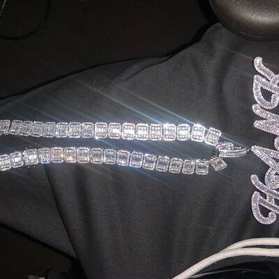 Custom Icy Baguettes Nameplate Necklace Cuban Chain CUSTOM Name ...