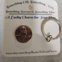 Husband and Wife Wedding Day Personalized Lucky Penny Key Chains ...