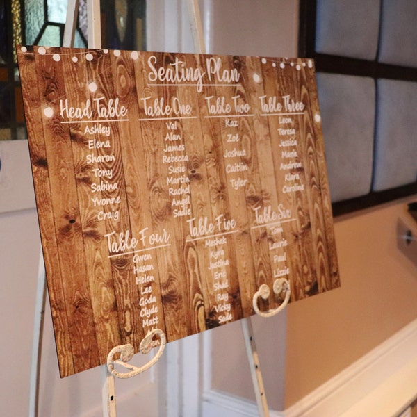 Rustic Wedding Table Plan Sign | Wedding Seating Plan - Etsy UK