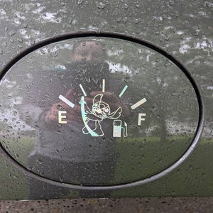 Funny Car Sticker Stitch Pulling Back Gas Fuel Cap Car Sticker Colour ...