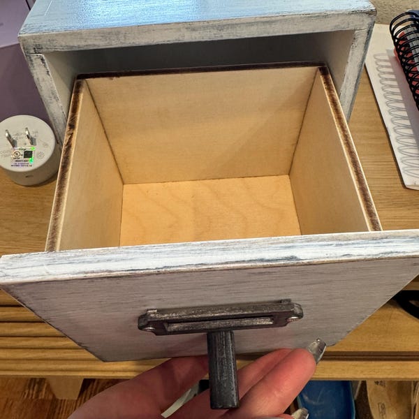 Blue Wood Desk Clock, Table Hand Painted Clock, Cute Gift Ideas ...