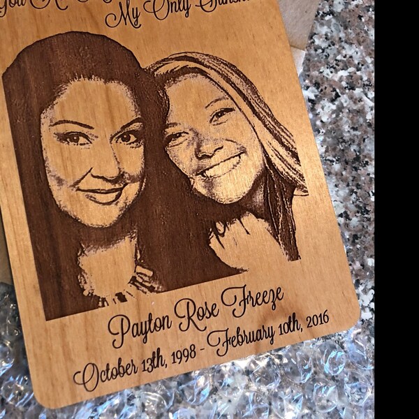 Personalized Real Wood Photo Greeting Card - Customized With Your Photo ...