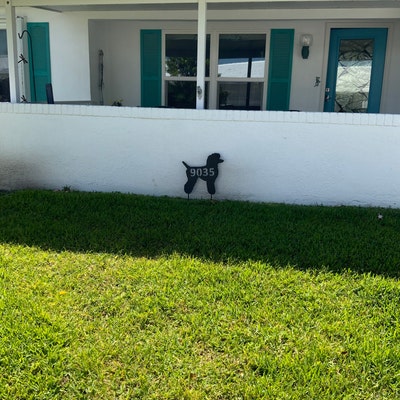 Metal Poodle, House Number Sign or Name Sign, Personalizable, Dog ...