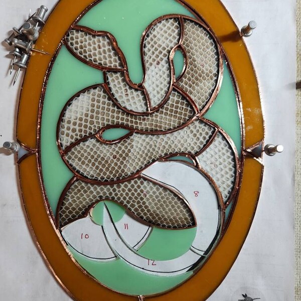 Stained Glass Pattern // DIGITAL DOWNLOAD - Framed Snake - Etsy