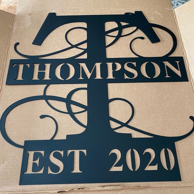 Metal Wall Art, Metal Monogram Sign, Personalized Family Name Metal ...