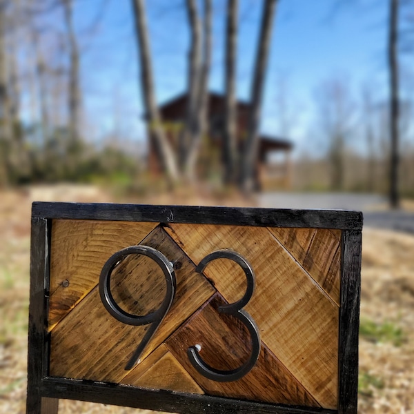 Address Stake Modern | Reclaimed Wood House Numbers for Garden ...