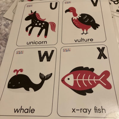 Baby High Contrast Alphabet Flash Card - Etsy