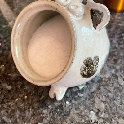 Ceramic Salt Pig Pig Jar Salt Cellar White With Black Spots Made to ...