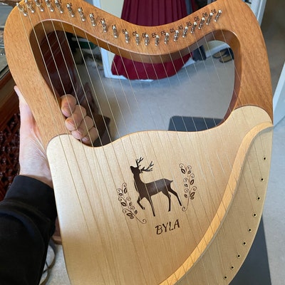 15 String Lyre Harp Crescent Moon Harp Easy-to-learn String Musical ...