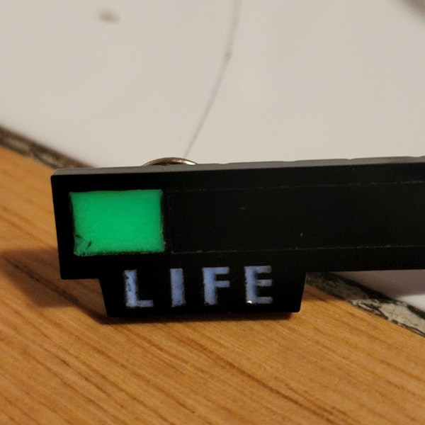 Glowing Life Bar Pin - Nerdy Pins - Cyberpunk Gifts - Video Game ...
