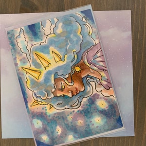 Merman Koi With Dead Sailor, Original Art Inktober, Drawing, Colored ...