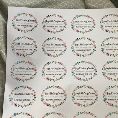 Floral Business Stickers Custom Business Labels Floral Wreath Stickers ...