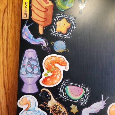 Alien Winking Cat Sticker Glitter Sticker 90's Nostalgia Cat Face ...