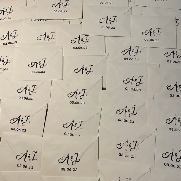 Custom Initials Ink Stamp (style 1) - Etsy