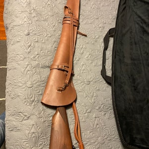 Leather Rifle Scabbard for Lever Action Carbine Horseback or ATV ...