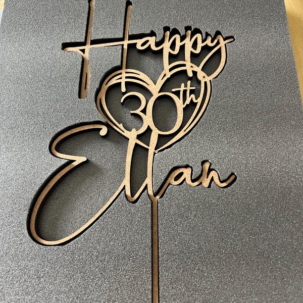 Happy 30th Birthday Cake Topper, Happy Birthday Cake Topper, Custom ...