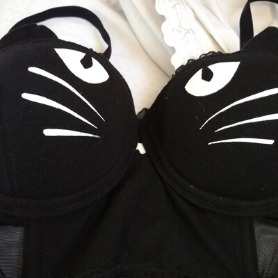 Cat Bra Brasier De Gato Brasier Meow Cat Lingerie Cat Underwear Meow ...