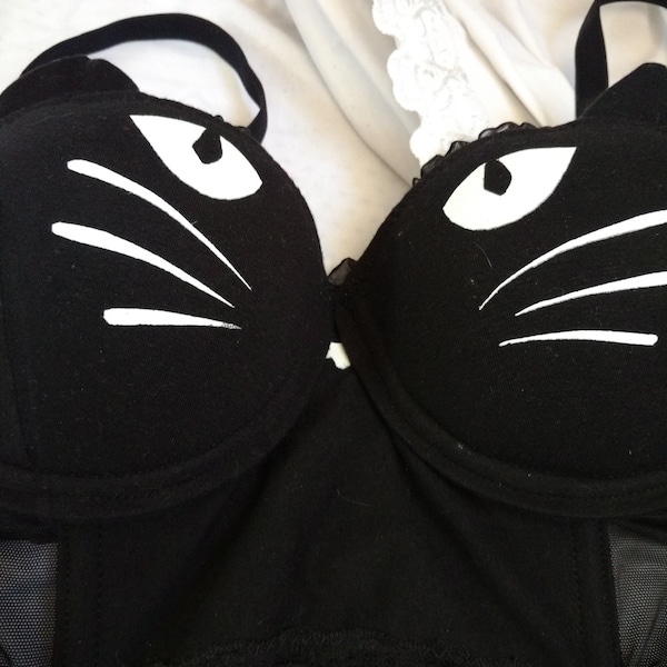 Cat Bra- Brasier De Gato- Brasier Meow- Cat Lingerie- Cat Underwear ...