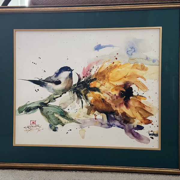 BEAR, HUMMINGBIRD and FLOWERS Watercolor Bird Print by Dean Crouser - Etsy