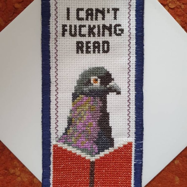 Snarky Pigeon Cross Stitch Bookmark Pattern PDF Bird Embroidery Funny ...