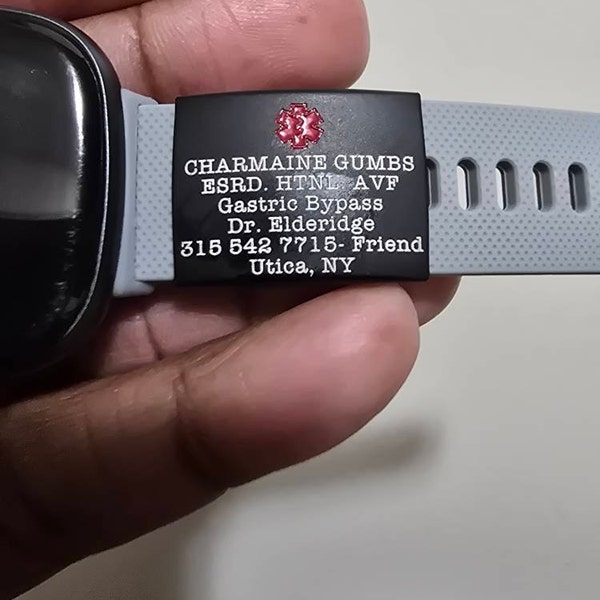 Custom Medical Alert Id Tag for Watch Band, Runner Id Tags ...