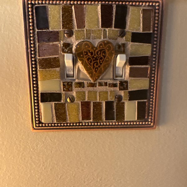 Mosaic Light Switch PLATE Covers Single Covers Stained Glass Decor ...