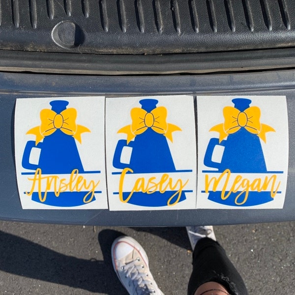 Cheerleader Decal | Cheerleading Decal | Megaphone Decal | Personalized ...