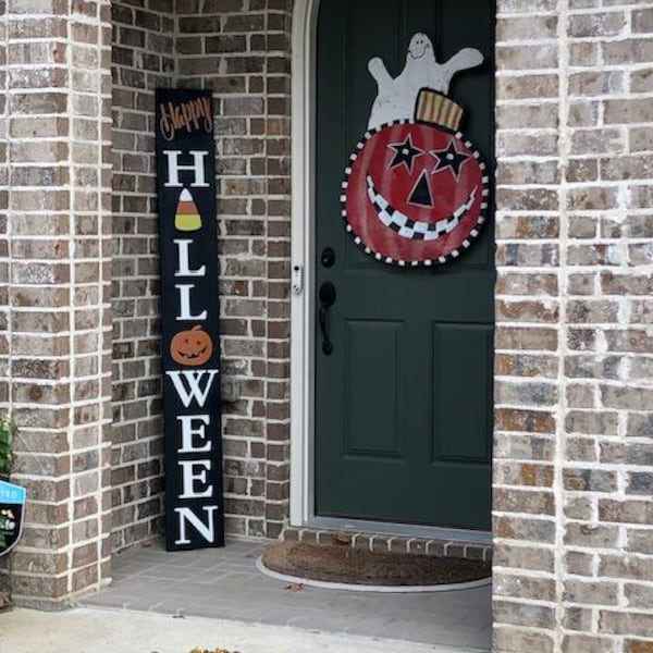 Reversible Happy Fall Yall/happy Halloween Outdoor Front Door/porch ...