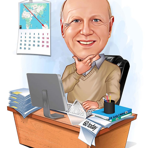 Custom Super Dad and Son Cartoon Portrait, Super Dad Portrait, Dad's ...