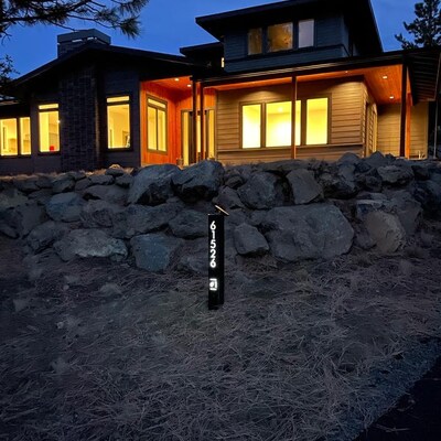 43 Tall Custom Steel Address Sign, Solar Powered LED Lighted. - Etsy