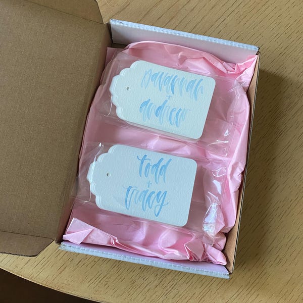 Handwritten Gift Tags (white Cardstock With Watercolor Lettering ...