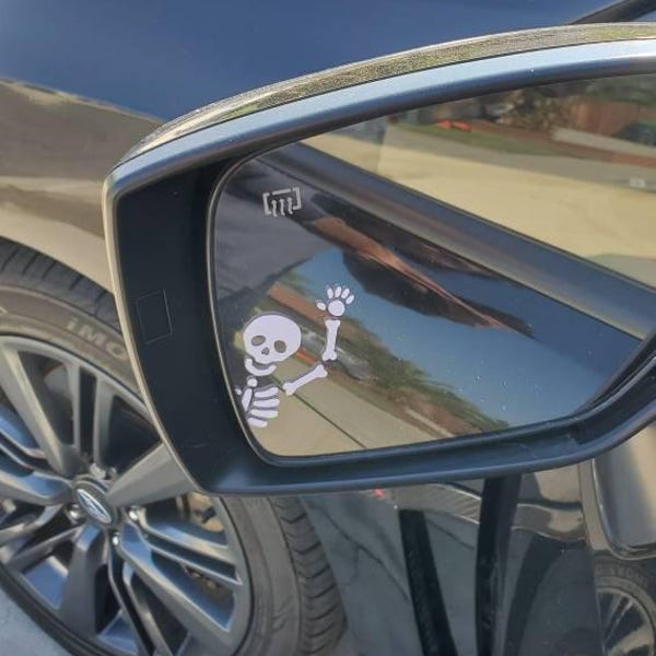 Waving Skeleton Vinyl Decal | Car Window Rearview Mirror Laptop Bumper ...