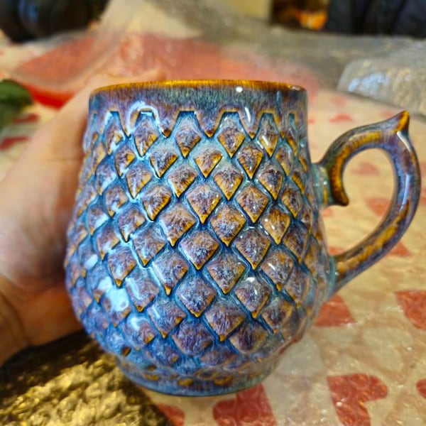 Ceramic Mug, Dragon Scale Mug, Handmade Pottery, - Etsy