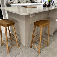 CLASSIC Oak Stool/ Handmade to Any Height/ Solid Oak Kitchen Island Bar ...