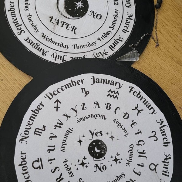 Printable Pendulum Board Png, Pdf, Jpg, Round Spirit Board, Divination ...