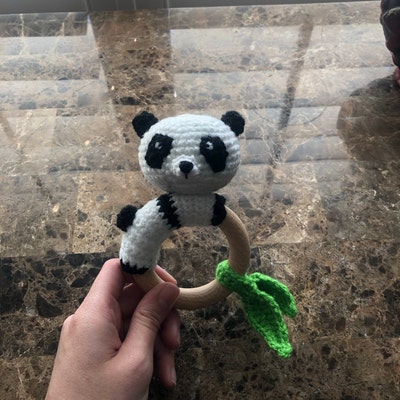 Crochet Rattle Pattern, Panda Bear Teether Tutorial, Diy Baby Teether ...