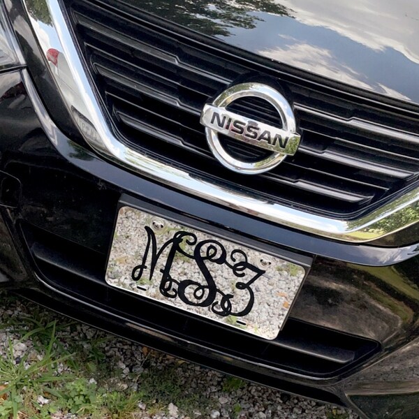 Monogram License Plate - Chrome, Monogram Car Tag, Chrome Monogram ...