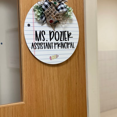 Teacher Door Hanger, Wood Door Hanger, Teacher Bow, Door Hanger With ...