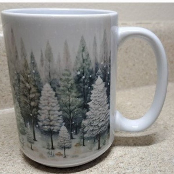 Moon and Trees Mug, Mystical Moon Mug, Moon and Stars Mug, Artistic ...