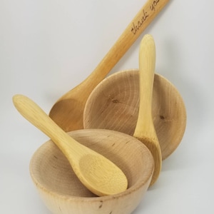 6 Mini BAMBOO Wooden Spoons 3 Inch Wooden Teaspoons Small Spoon Tea ...