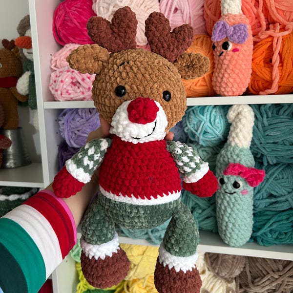 DIY Crochet Christmas Reindeer PATTERN PDF - Easy Amigurumi Christmas ...