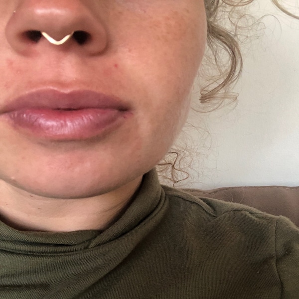 Septum Ring, Triangle Septum, Smooth Hammered, Triangle Nose Ring, Rose ...