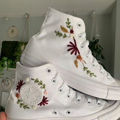 Fall Embroidered Converse Pattern PDF DIY Download Shoe Embroidery ...