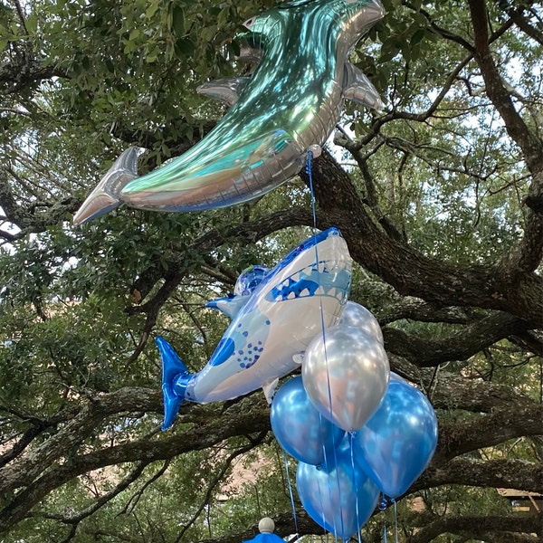 Shark Balloons| Shark Foil Balloons| Shark Balloons| Shark Birthday ...